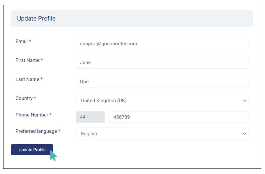 Update Your Profile Information Update Your Profile Information